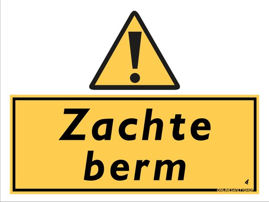 Zachte berm bord - Bord 300 x 400 mm - (Aluminium) | bol