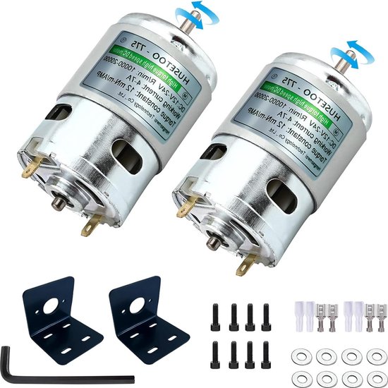 12v DC Motor Hoge Koppel Max 20000 RPM Dubbele Kogellagers Stil Power ...