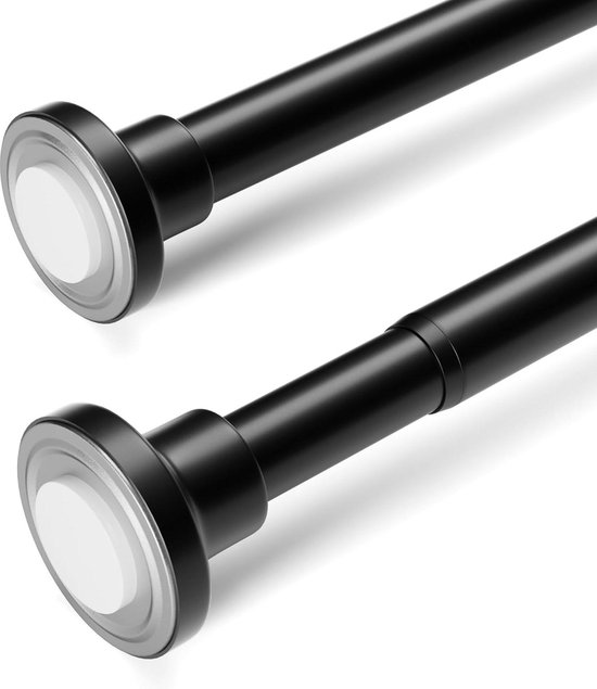 Uittrekbare telescoopstang zonder boren 89-112 cm - Zwart - Voor badkamer en keuken... | bol