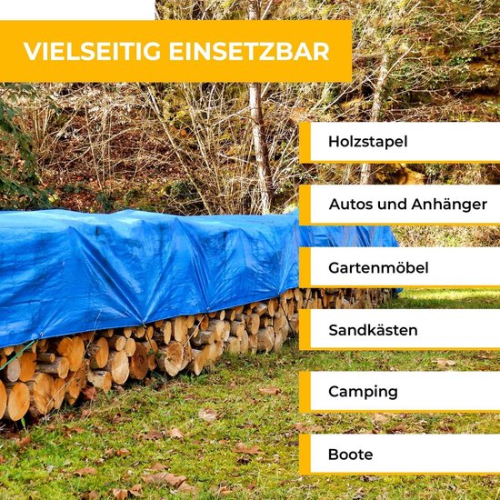 Tentzeil 3 x 5 m waterdicht afdekzeil 60 g blauw - beschermend zeil met ...
