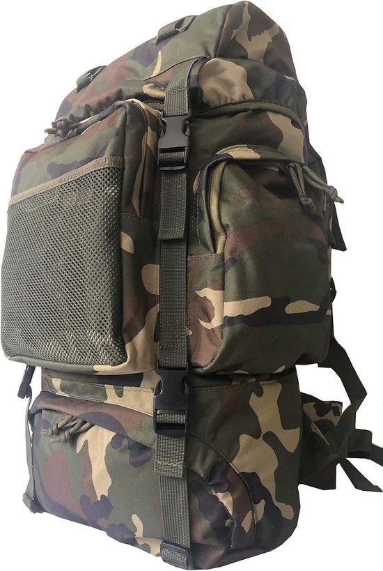 Commando Kampf Rugzak Trakking Wandander Rugzak 55 L Molle woodland ...