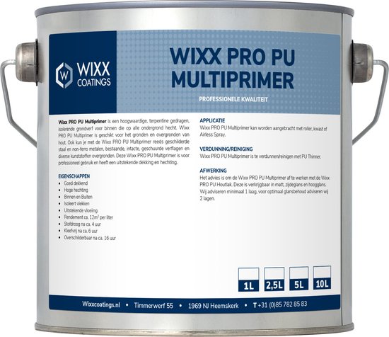 Wixx PRO PU Multiprimer - 1L - Wit | bol