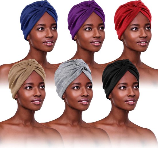 Dames Tulband Doek Vouwhoofddeksel - Zomer Hoofddoek Mut Gestreept - 6 ...