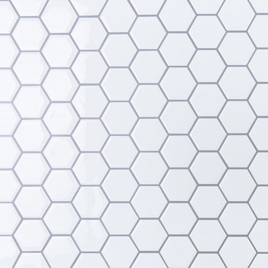 Witte zeshoek 3D-tegelstickers 305 cm x 305 cm - 10 stuks ...