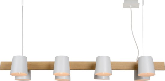 Lucide NOCTORIO - Hanglamp - 8xE14 - Wit | bol.com