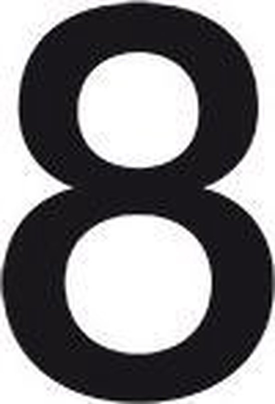 Cijfer stickers zwart teksthoogte: 100 mm cijfer 8 | bol.com