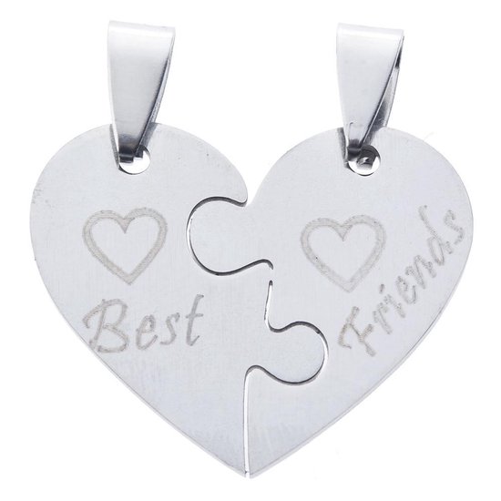 Melady Hanger Dames Ketting Zilverkleurig Metaal Hartvormig Hart Bedel ...