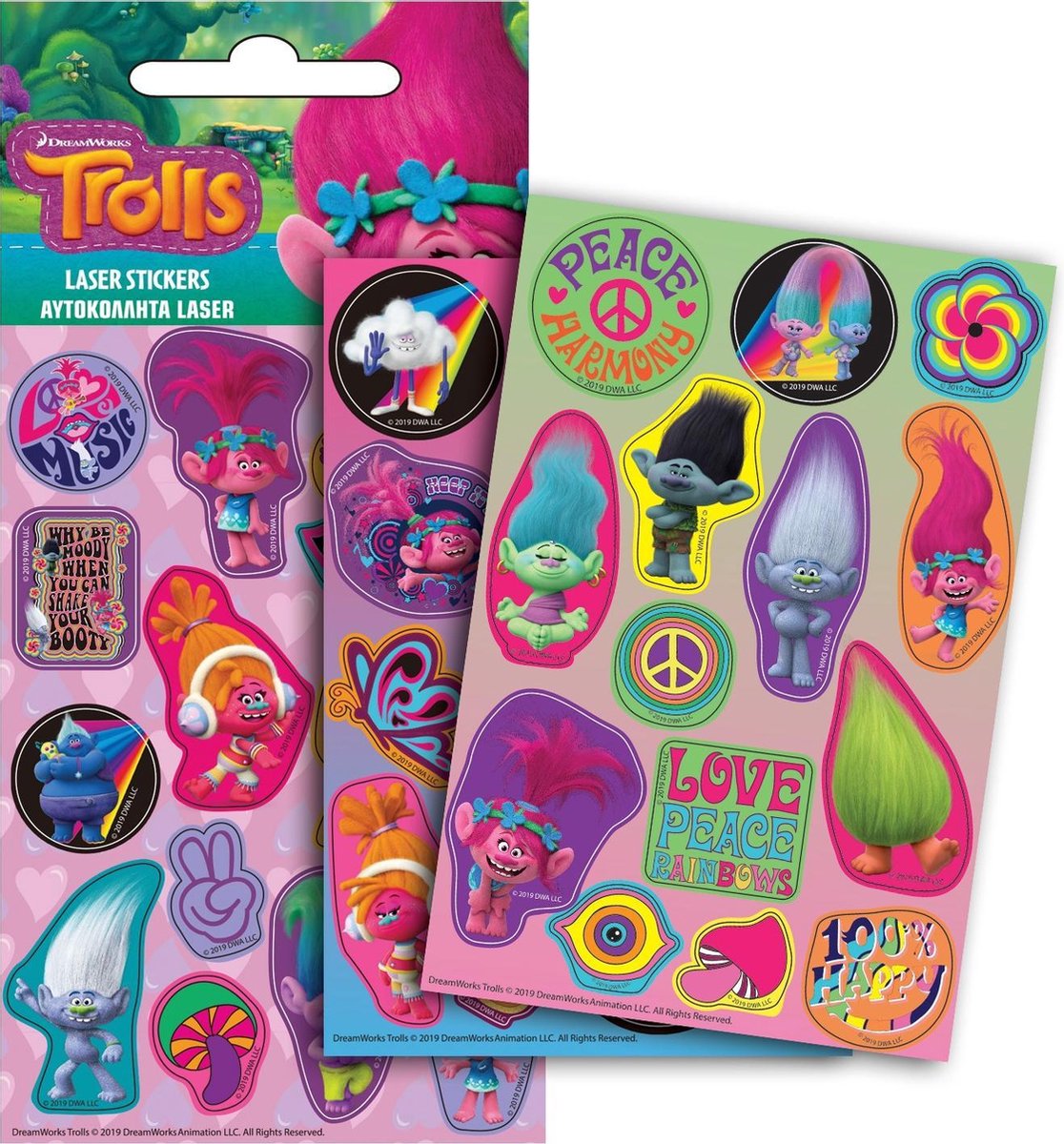 Dreamworks Stickers Trolls Junior Papier Roze/groen | bol.com