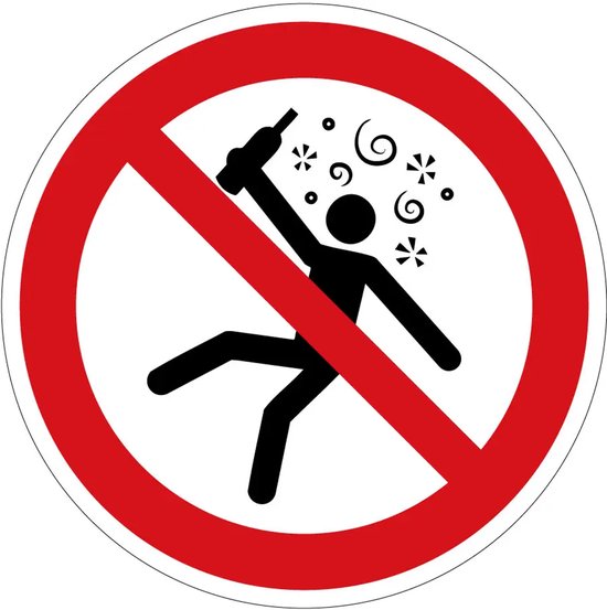 Geen dronken personen verbodssticker - P043 - 10 cm | bol