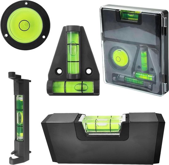 Allecto Plus - Libelle Waterpas Set met 4 stuks - T-Level voor Caravan ...