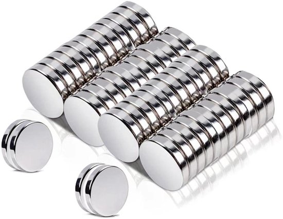 52 Stuks Ultra Sterke Mini Neodymium Magneten - 10 x 2 mm - Zilver ...