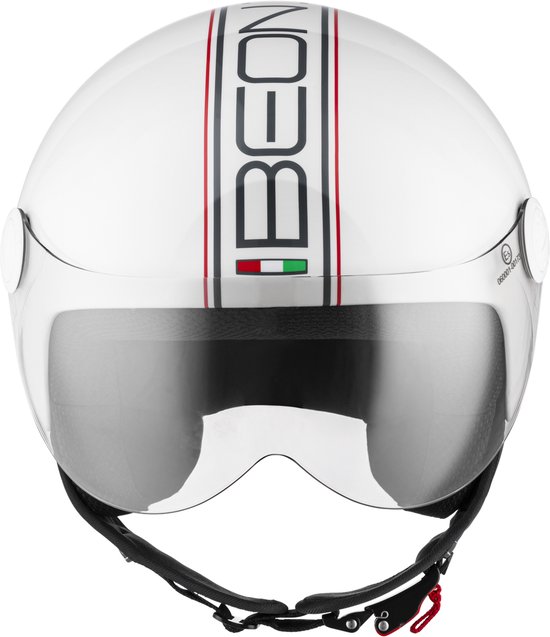 BEON Design Scooterhelm - Wit - M - Jethelm met Vizier - Motorhelm ...