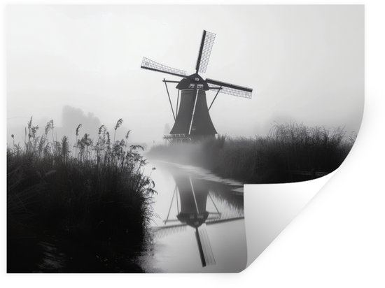 Muurstickers - Sticker Folie - Molen - Weerspiegeling - Landschap ...
