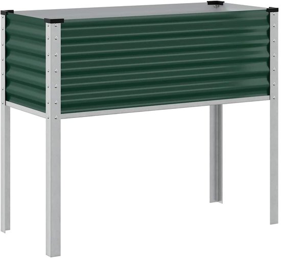 vidaXL - Plantenbak - 100x41x90 - cm - staal - groen | bol