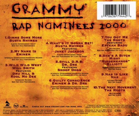 Grammy Nominees 2000: Rap, various artists | Musique | bol
