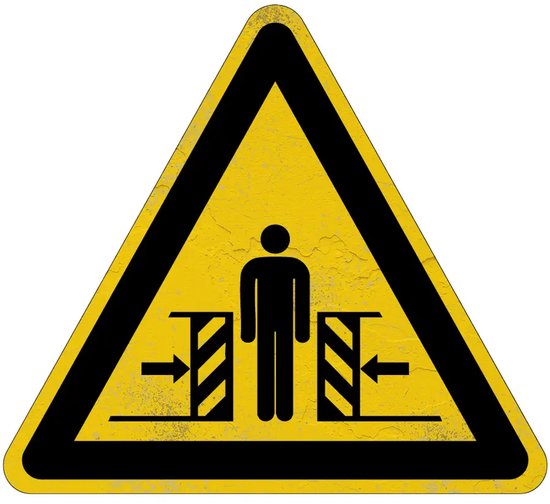 Klemgevaar waarschuwingsbord - W019 - Sign Again - 15 cm | bol