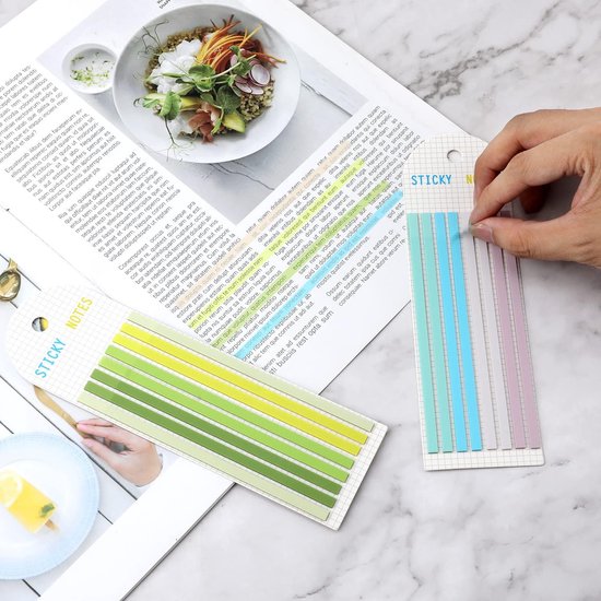 Highlighter Strips Long Pages Tabs - Set of 640 Removable Fluorescent ...