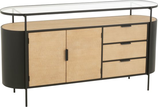 J-Line Kast Ovy Ijzer Naturel/Zwart | bol