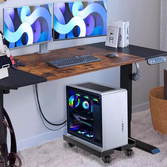 PC Stand Holder Under Desk - PC Roller Cart - Computer Desktop Stand ...