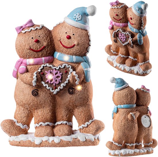 Kerst LED-figuur Aliud jongen en meisje peperkoek | bol