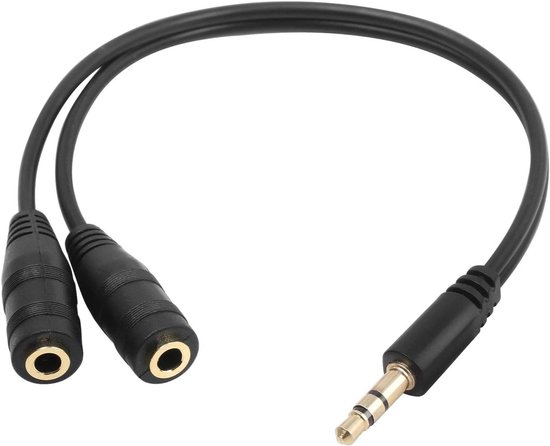 Y-splitter audio kabel adapter 3.5 mm jack met 2 aansluitingen - 1x ...