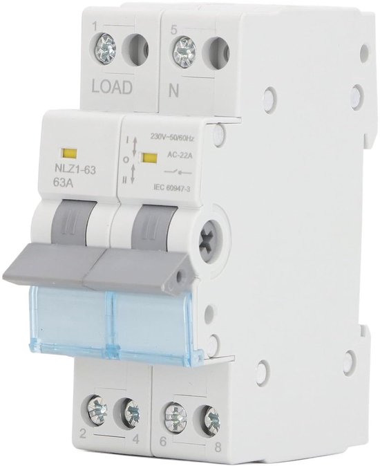 Dual Power Manual Transfer Switch 63A Overload Protection Din Rail ...