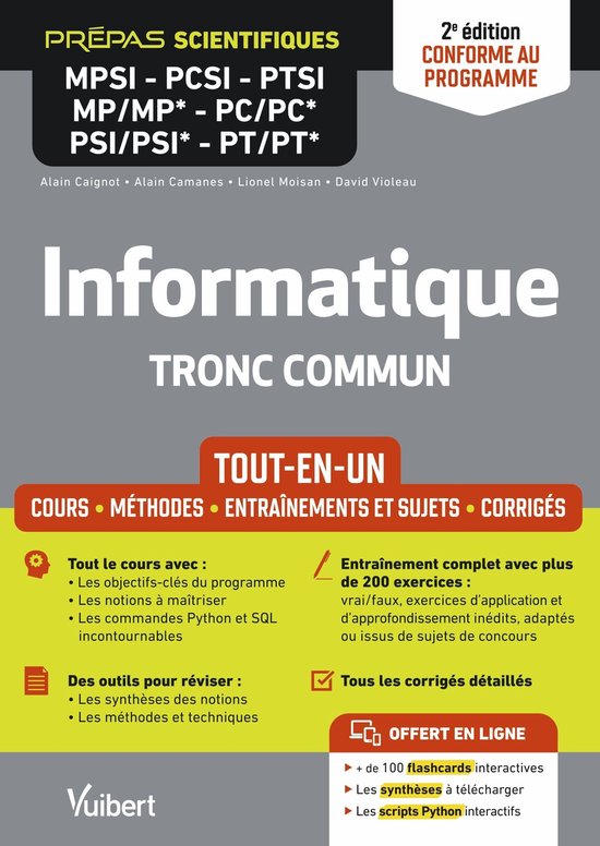 Informatique. Tronc commun MPSI-PCSI-PTSI-MP/MP*-PC/PC*-PSI/PSI*-PT/PT ...