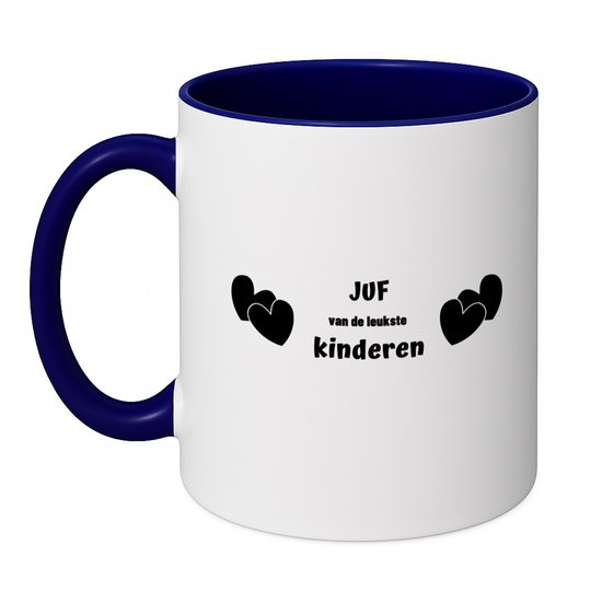 Hacebo® - juf van de leukste kinderen koffiebeker donker blauw - Juf ...