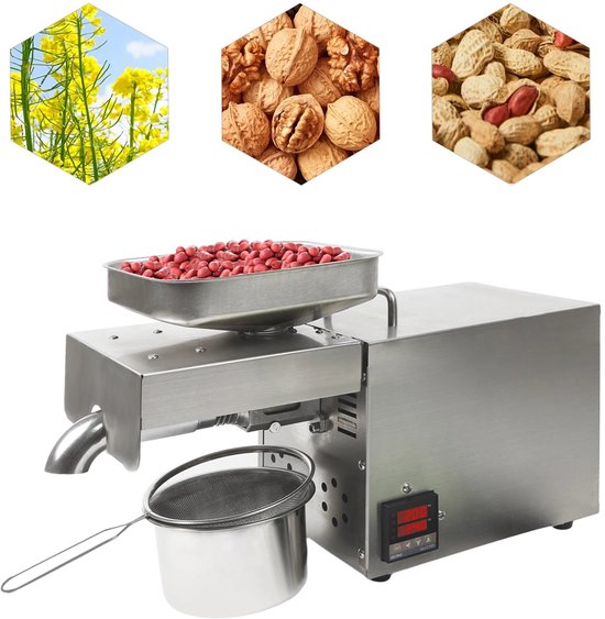 Oliepers – Olie-extractor – Notenpers – Zaadpers – 610W Motor – RVS 304 ...