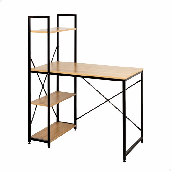 Bureau met plank Max Home Staal Melamine spaanderplaat 100 x 120 x 52 ...
