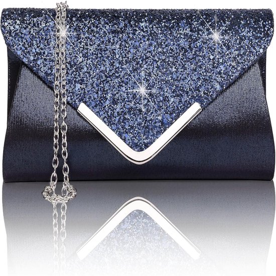 Dames Clutch Tas - Glanzende Avondtas - Crossbody Schoudertas - Feest ...