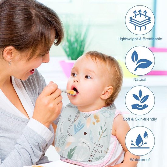 Allecto Plus - Set van 8 Zachte Kwijl Slabbetjes voor Meisjes ...