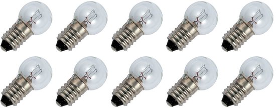Signaallamp E10 6V 2.7W - 450 mAh - 10 stuks - G15 Gloeilamp Ø15mm ...