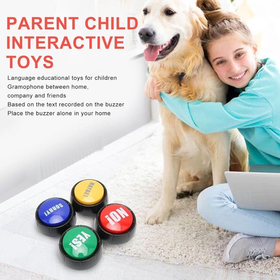 Allecto Plus - Deurbel voor Honden 4 stuks - Opname Knoppen Training Communicatie Kat... | bol