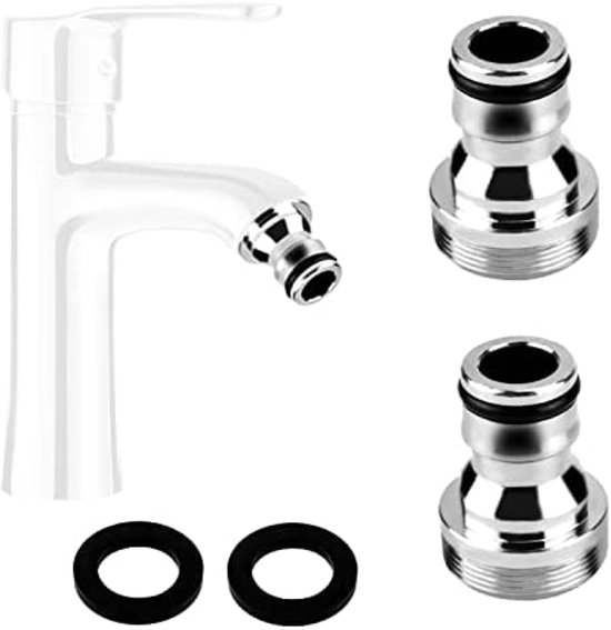 Slangkoppeling Adapter voor Waterkraan - M22 Binnendraad en M24 Buitendraad - Messing... | bol