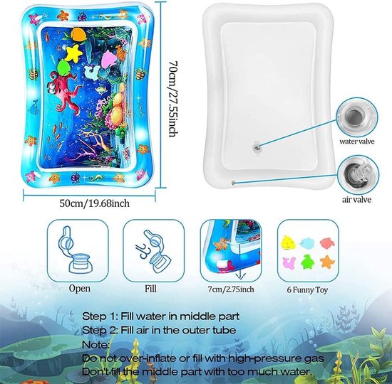 Zeynomax - Opblaasbare watermat voor baby's - Waterspeelmat met ...