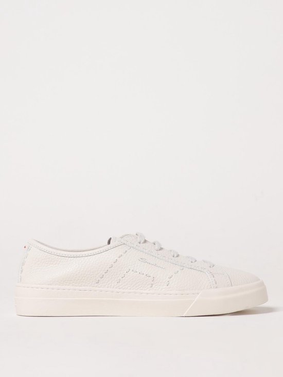 Leather Sneakers Stitch Detailing - White | bol