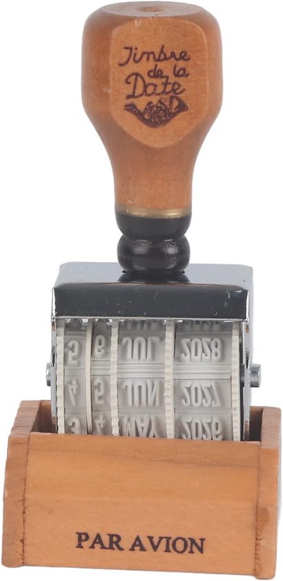 Datumstempel 9 cijfers met houten handvat voor gepersonaliseerde datum ...