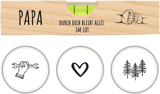 Houten Mini Waterpas 15 cm met Pen Houders en Gepersonaliseerde ...