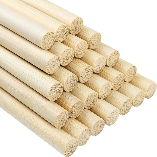 Allecta - Ronde houten stokken 10 x 200 mm - 40 stuks - Gladde ronde ...