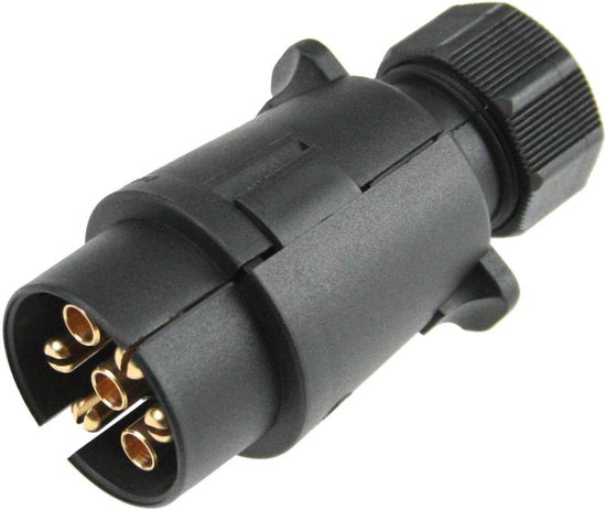 7-polige Stekker voor Camping en Caravan - IP44, 12 V, Zwart | bol