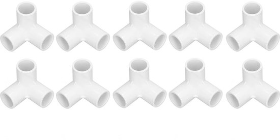 Verpakking van 10 3-weg 90 graden rechthoekige PVC-kunststofbuizen, 90 ...