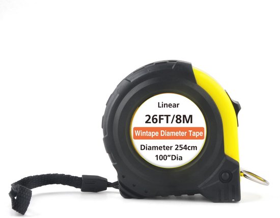 Meetlint voor diameters en omtrek - 8 m, metrisch en imperiaal | bol