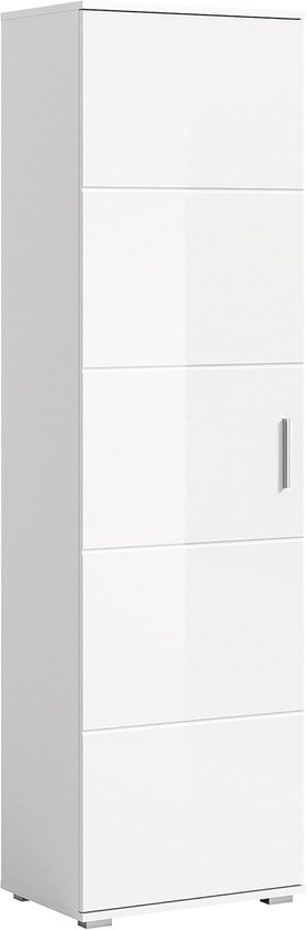 Witte Garderobekast Hoogglans 55x191x37 cm - Modern Gangmeubel | bol