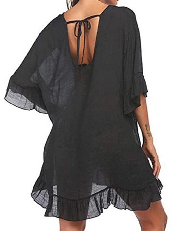 Zwarte strandjurken voor dames - Elegante losse kaftans en tunieken | bol