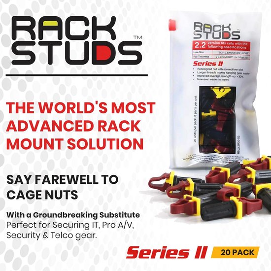 Rack Mount Schroeven - 20 Pack voor Server Rack Rails 19” met ...
