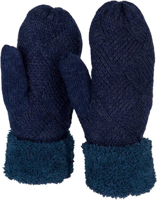 Dames Warme Winter Gehaakte Wanten met Ruitpatroon en Thermo Fleece ...