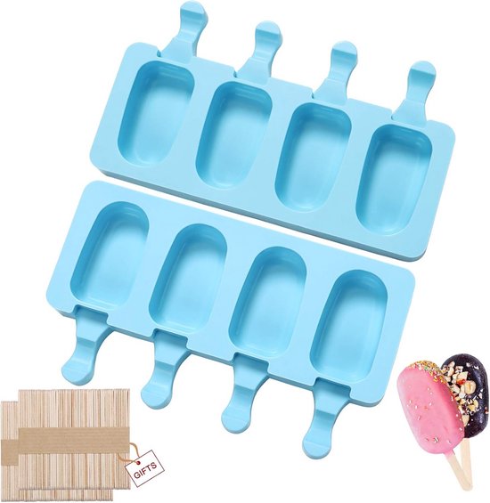 Set IJsstokjes Mallen & 100 Houten Stokjes - Flexibele Siliconen ...