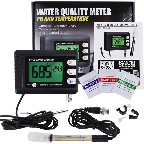Luxe pH- en Temperatuurmeter met Automatische Kalibratie en ...