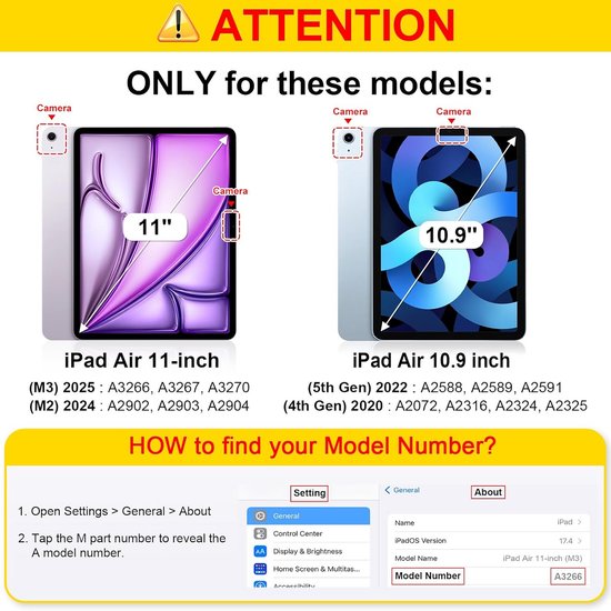 Transparante Hard Case voor iPad Air 11 inch (M3/M2) met Penhouder en ...